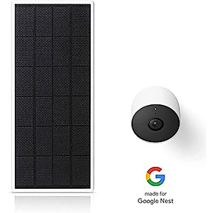 Wasserstein Solar Panel for Google Nest Cam Outdoor or Indoor, Battery - 2.5W Solar Power - Made for Google Nest (2-Pack)