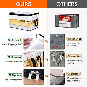 Lifewit 6 Pack Clear Clothes Storage Bags, 60L Plastic Blanket Storage Bags, Vinyl Foldable Moving Bags with Zipper, Closet Organizers and Storage Containers for Bedding, Duvet, Pillow