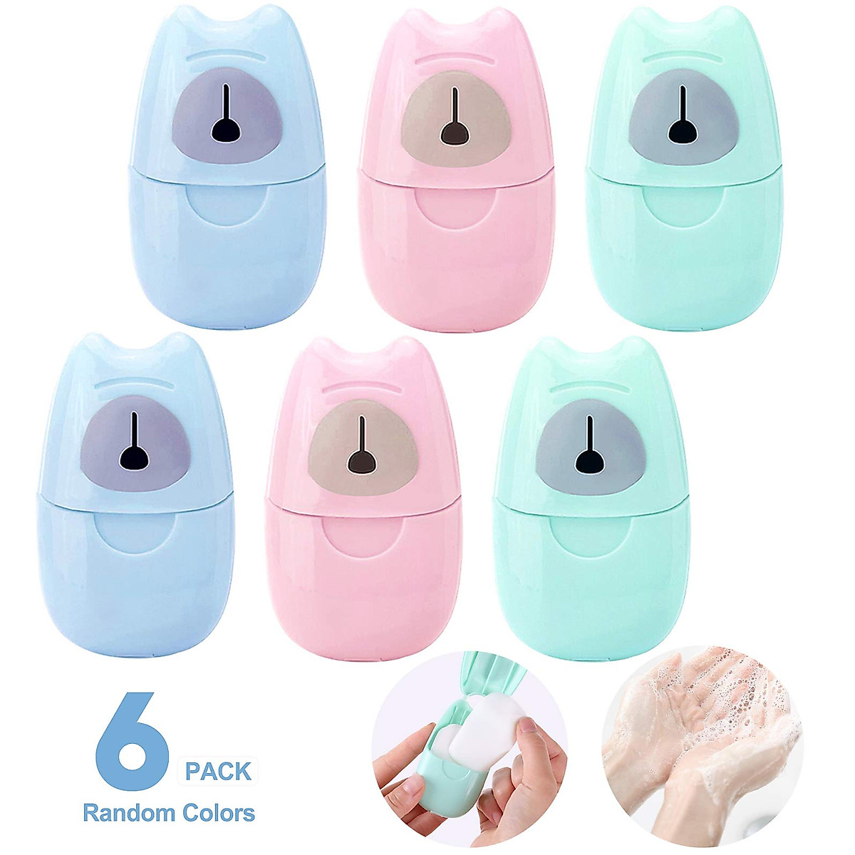 Portable Disposable Soap Sheets, Mini Portable Hand Washing Travel Hiking Washing Hand Bath Toiletry Paper Soap Sheets Bathing Soap (6 Boxes)