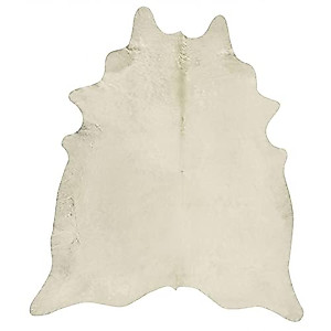 rodeo Natural Off White/Beige Brazilian Cowhide Rug Size Large