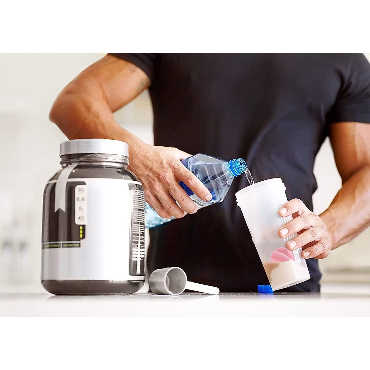 Blender Shaker Bottle Classic Loop Top& Stainless Whisk Ball-Protein Small-16 oz Whisk Ball, Secure Screw-On Lid, Dishwasher Safe & BPA Free Sports Bottle, YellowClear, Clear Body-16 Oz