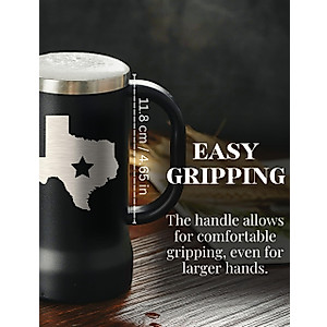 Onebttl Texas Gifts for Men Women, Texas Themed Souvenirs Travel Homesick Gift, Stainless Steel Beer Stein Tumbler, 24oz Beer Mug with Lid