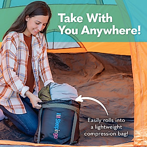 Sleepingo Double Sleeping Bags for Adults Backpacking, Camping, Hiking - Waterproof Queen Sleeping Bag for Adults or Teens - Two Person Sleeping Bag