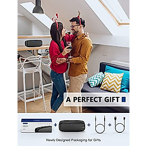 LENRUE Bluetooth Speaker, Wireless Portable Speaker with Loud Stereo Sound, Rich Bass, 12-Hour Playtime, Built-in Mic. Perfect for iPhone, Samsung and More