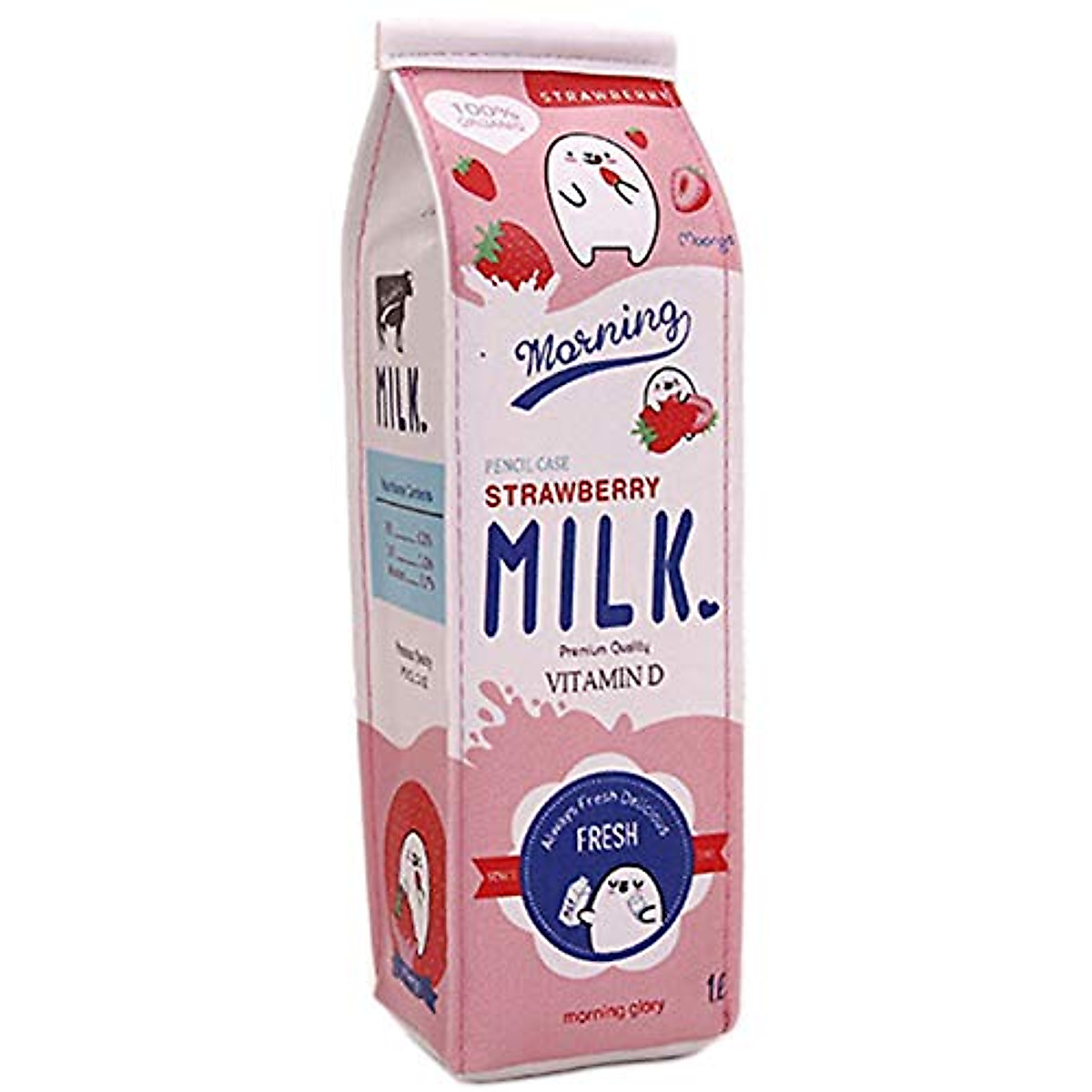 8 Colors,Large Capacity Cute Milk Carton Pencil Cases Box Cosmetic Bag with Zipper by Warmword (Pink)