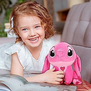Tigiemap 8 Inch Stitch Plush, Pink Stitch Alien Monster Plush Soft Huggable Stuffed Animal Plushies Pillow Room Decorat Gift for Kids Toys Boys and Girls