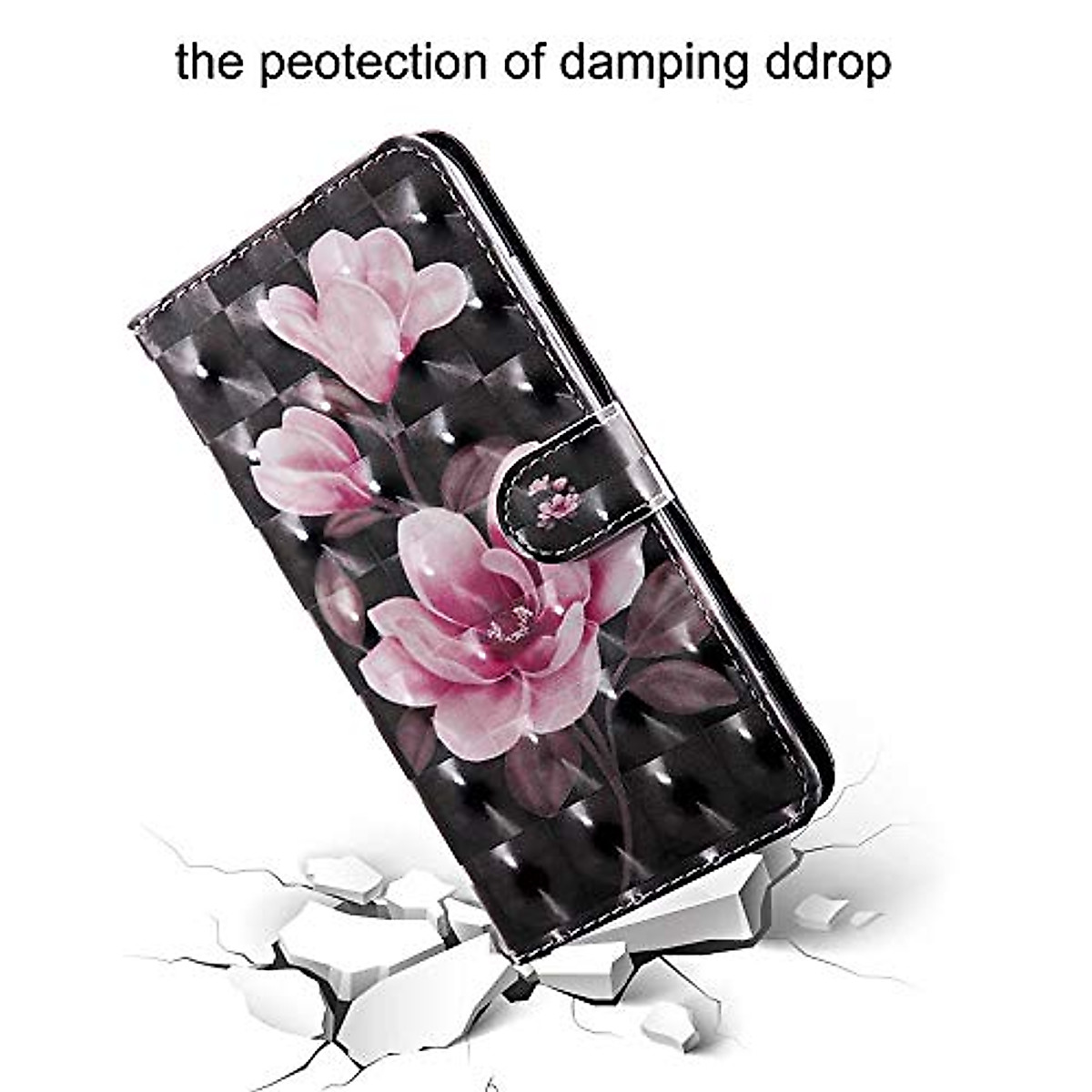 Asdsinfor Compatible with Xiaomi Redmi Note 9 Case 3D Stylish Wallet Case Credit Cards Slot with Stand for PU Leather Shockproof Flip Magnetic Compatible with Xiaomi Redmi Note 9 Pink Flower BX