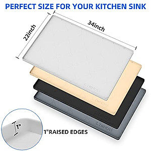 LIMNUO Under Sink Mat for Kitchen Waterproof, 28" x 22" Silicone Under Sink Mat Line for Kitchen and Bathroom,Hold up to 3.3 Gallons Liquid