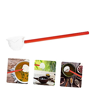 Luxshiny 3pcs Glass Spoon Silicone Cooking Utensils Kung Fu Tea Spade Espresso Cooking Spoon Clear Jam Spoons Soup Spoons Stainless Steel Drink Stirrers Honey Spoons Ladle Japanese-style