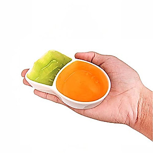 Hamster Food Bowl - Ceramic Small Animals Food Dish and Water Bowl Chew Resistant Food Bowls Water Feeder for Hamster Rat Hedgehog Gerbil Mice Squirrel Sugar Glide Birds (Small Carrot)