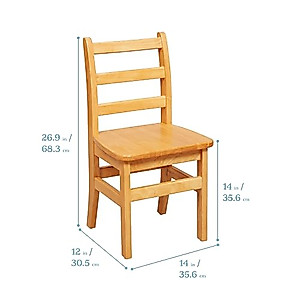 ECR4Kids 24in x 48in Rectangular Hardwood Table with 24in Legs and Four 14in Chairs, Kids Furniture, Honey