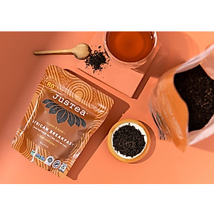 JusTea AFRICAN BREAKFAST | Loose Leaf Black Tea | Recyclable Refill Pouch | 40+ Cups (3.5oz) | High Caffeine | Award-Winning | Fair Trade | Non-GMO