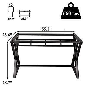 URRED Computer Desk Glass Top - Metal Frame Desk Table for Computer Desk Gaming Modern Study Office Work Writing Desks Table for Home Office Small Black (Z-55.1 inch)