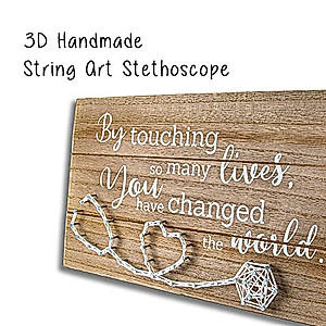 VILIGHT Nurse Doctor Gifts for Women Men - Thank You and Retirement Nurse Gift Sign - By Touching So Many Lives You Have Changed The World - Handmade 3D String Art 12x6.6 Inches