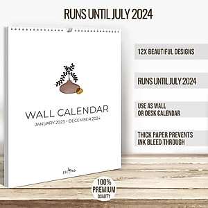 Beautiful 2023 Abstract Design Wall Calendar - Runs Until July 2024 - The Perfect Office Supplies for Women With Monthly Boho Decor Designs for Easy Planning