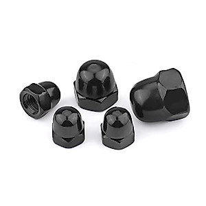Nylon Acorn Cap Nuts M6-1.0, Black, 50Pcs-Pack