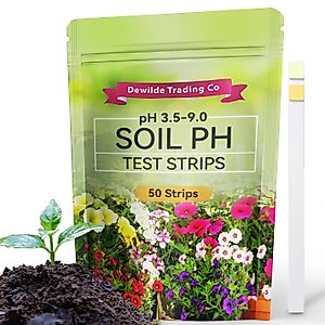 Soil pH Paper Test Kit – 50 Tester Strips (3.5-9 Range) – Use for Testing Garden Home Lawn Grass Vegetable Gardening Dirt Yard Compost Outdoor and Indoor Plants…
