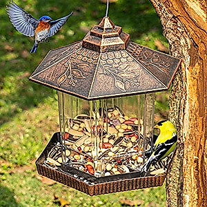 Nerosun Bird feeders for Outdoors Hanging, Wild Bird Feeder for Outside Clearance