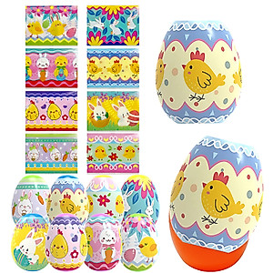 Wittocs 36 Pcs Easter Egg Wrapper Luminous Eggs Film Shrink Wraps for 2.4in Easter Eggs Chicken Bunny Egg Sleeves Decorations, New Cute Easter Egg Arounds