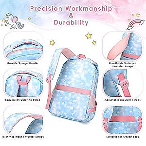KIDNUO Girls Backpack 15.6 Inch Laptop School Bag Cute Kids Kindergarten Elementary Backpacks Middle Schoolbag Large Bookbags for Women Teens Students Anti Theft Travel Daypack (Blue)