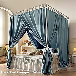 AIKASY Premium Canopy Bed Frame Post for Queen Size Beds, Enhanced Metal Poles, Four Corner Bed Brackets, Ideal for Metal and Wood Bed Frames, Bedroom Decor Upgrade （White, Queen）