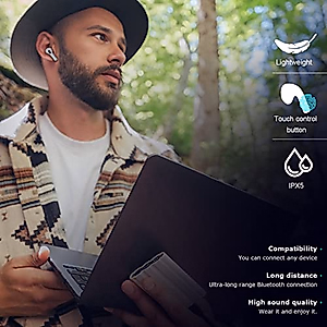 TUOTUER Air prods Pro Earbuds Wireless Stereo Bass, 5.3 Headphones Bluetooth Noise Canceling in-Ear, Earphones Up to 30 Hours of Battery Life, IPX5 Waterproof Ear Buds for iPhone/Android