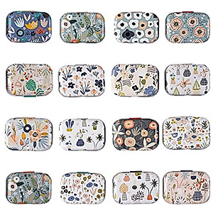 Framendino, 5 Pack Mini Trinket Coin Box Small Floral Containers with Lid for Jewelry Storage Case Tinplate (Random Color)