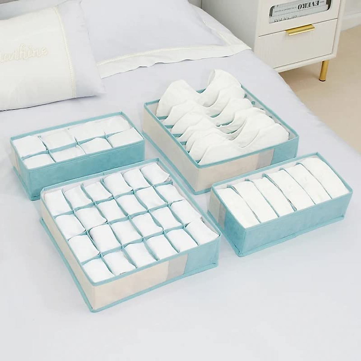 Blue Suede Underwear Organizer For Dresser