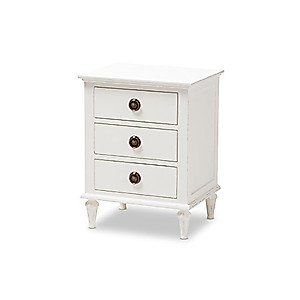Baxton Studio 3-Drawer, White Wash