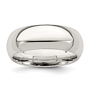 Diamond2Deal 925 Sterling Silver 7mm Wedding Band Ring