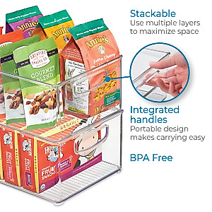 iDesign Recycled Plastic Extra-Large Bin with Easy to Grip Integrated Handles for Kitchen, Fridge, Freezer, Pantry and Cabinet Organization, The Linus Collection, 10” x 8” x 5