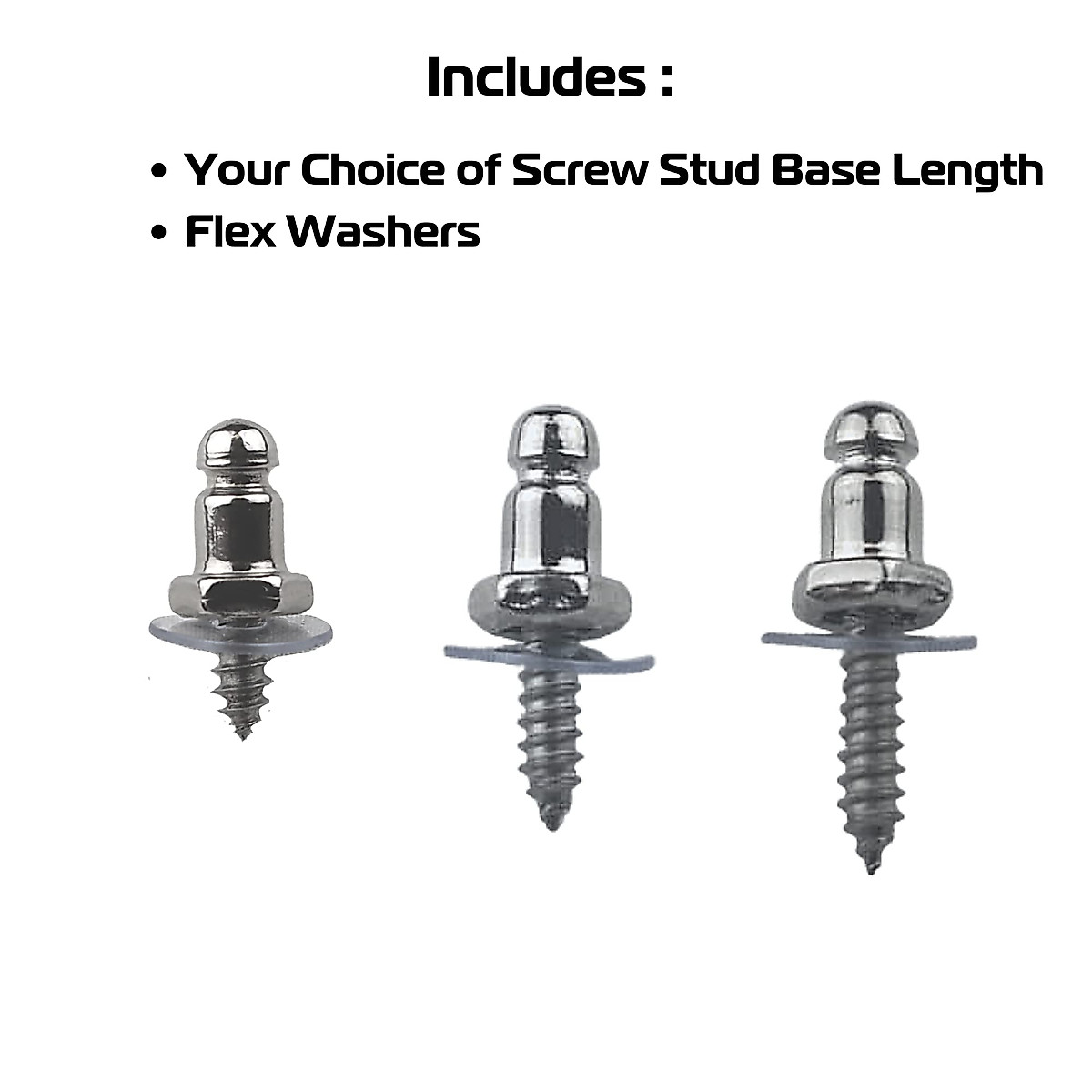 EZ-Xtend One Way Lift Fasteners Screw Stud - Nickel Plated Brass Stud with Stainless Steel Screw (10, 1/2")