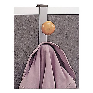 ALBA PM2PARTBO Cubicle Garment Peg, 2-Hook, 1 1/5 x 1 3/8 x 7 9/10, Metallic Grey