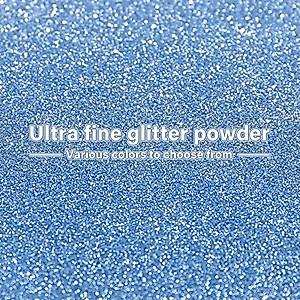 DREAMEDIY Ultra Fine Glitter 3.52 Oz (100g) DIY Arts and Craft Glitter Powder Sequins Epoxy Chips Flakes for Resin Molds, Slime, Painting Arts, Nail Art DIY Decoration, Makeup - Sky Blue