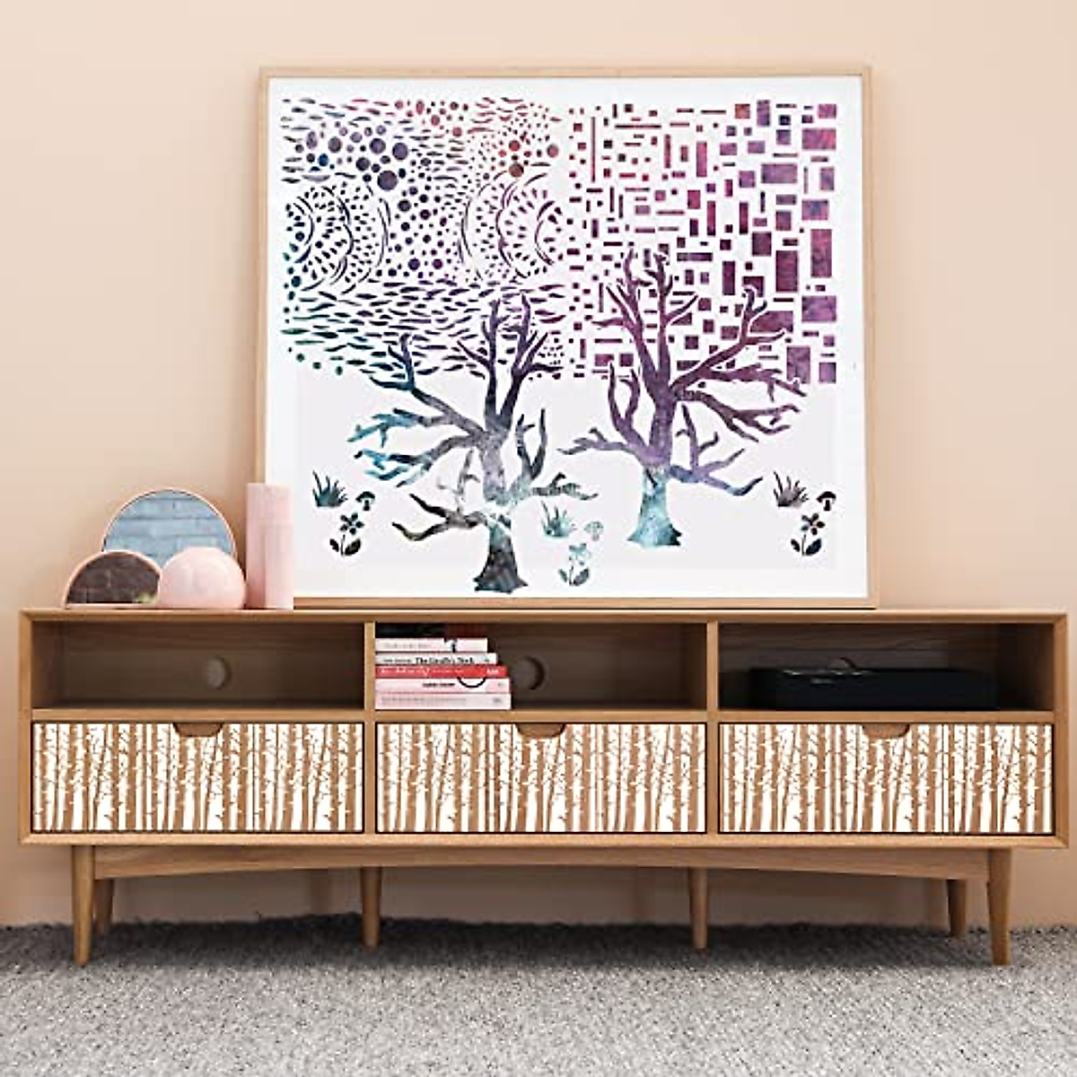 14 Pcs Layering Mixed Media Stencils Leopard Diamond Spirals Cubist Templates Geometric Patterns Stencils for Painting on Walls Canvas DIY Craft Scrapbooking Stamp Decor Card Making (6x6inch)