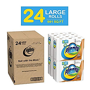 Plenty Ultra Premium Paper Towels | XL Rolls | Super Absorbent | Strong & Durable | Full Sheet | 24 Rolls