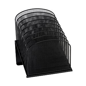 Safco Onyx 8-Tiered Desk Organizer, Vertical File Organizer for Home, Office, Classroom & More, Steel Mesh Construction, Black