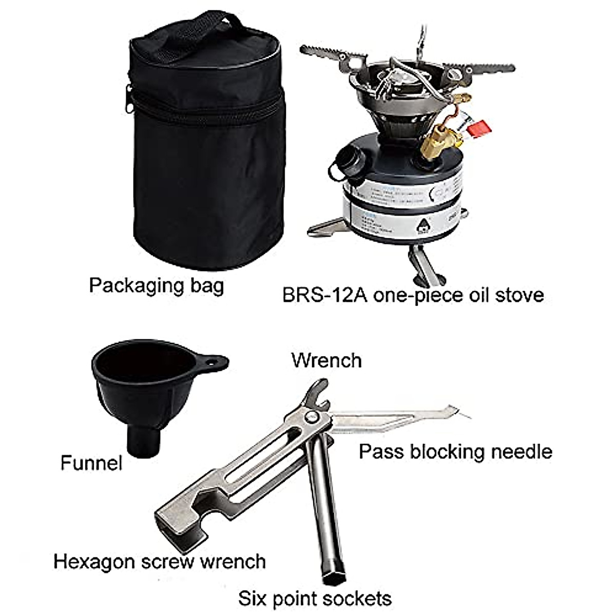 Outdoor Mini One-Piece Liquid Fuel Camping Gasoline Stove Burner Lightweight Portable Gasoline Stove