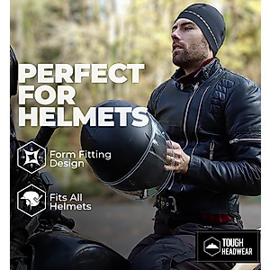 Tough Headwear Winter Skull Caps for Men, Skull Cap Football, Helmet Liner, Running Beanie, Cycling Cap, Motorcycle Skull Cap