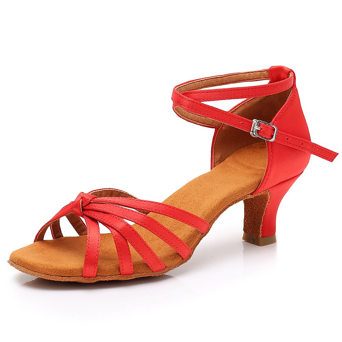 HIPPOSEUS Women's Latin Dance Shoes Ballroom Classical Party Practice Performance Sandals Red,7 B(M) US