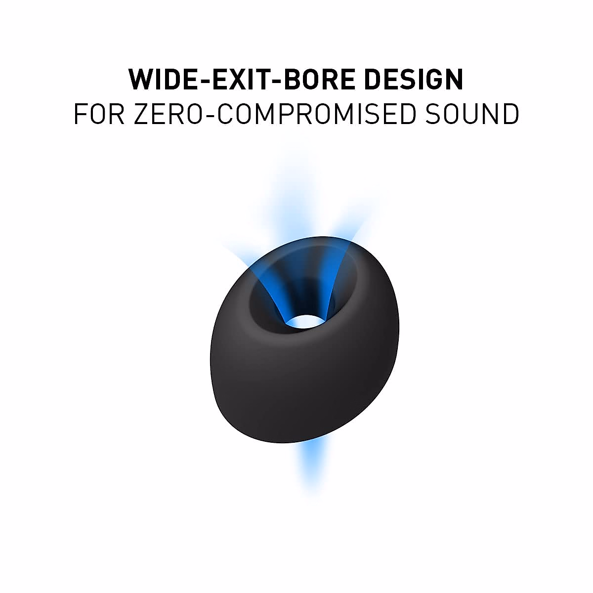 Eartune Fidelity U Ellipse-Shape Silicone Tips - Made to Shape of Natural Human Ear Canal for Comfort and Seal - HiFi IEM Accessory [X Small | 3 Pairs]