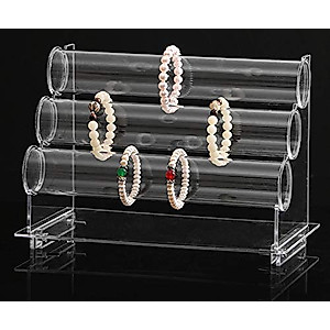 ChezMax Triple Tier Jewery Display Removable Bracelet Holder Jewelry Stand Necklace Stand Jewelry Towers and Watch Holder for Home Organization