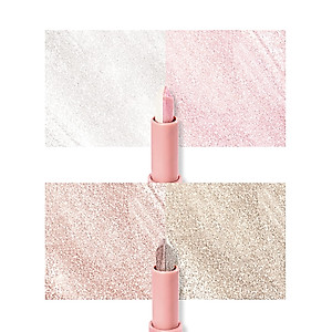 LAMUSELAND 2Pcs/set Matte Velvet Earphone Lipstick with 2Pcs/set Glitter Shimmer Eyeshadow Sticks