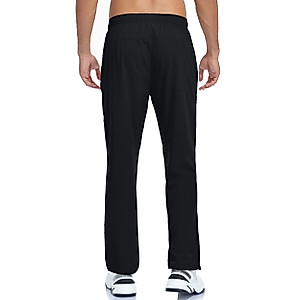 GAXIDES Mens Athletic Workout Jogging Pants with Zipper Pockets Waterproof Sweatpants Mens Lightweight Quick Dry Black M