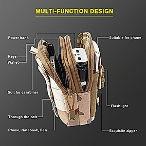 Tactical Waist Belt Bag | Universal Outdoor EDC Military Holster Wallet Pouch Phone Case Gadget Pocket for iPhone X 8 7 6 6s Plus Samsung Galaxy S8 S7 S6 S5 S4 S3 Note 8 5 4 3 2 LG HTC