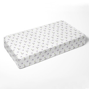 Bacati - Happy Monkeys 2 Pack Essentials Classic Super Soft Breathable 100% Cotton Muslin Baby Crib Fitted Sheets - Fits Standard 28 x 52 x 5 Crib & Toddler Mattresses (Lilac/Grey Girls)