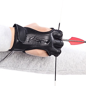 Handmade Brown Leather Gloves with Three Finger Bow Three Sizes Optional 3 Finger Leather Gloves for Man Woman