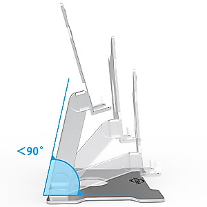 KABCON Quality Tablet Stand,Adjustable Foldable Eye-Level Aluminum Solid Up to 15-in Tablets Holder for Microsoft Surface Series Tablets,iPad Series,Samsung Galaxy Tabs,Amazon Kindle Fire,Etc.Silver