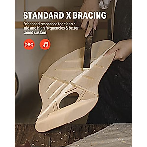 Donner 41'' Full Size Acoustic Guitar - Complete Beginner Kit for Adults, Teens with Free Online Lesson, Dreadnought Acustica Guitarra Bundle Set with Gig Bag, Strap, Tuner, Pickguard, Black DAG-1B