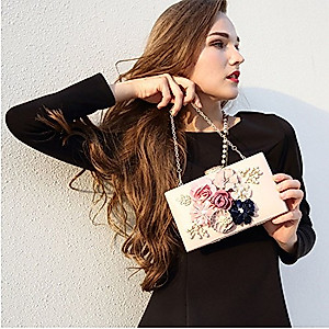 Soaying Women Clutch Purses and Handbags for Women Wedding Prom Party, White